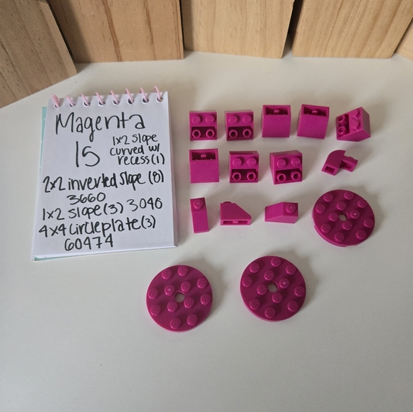 Lego | Toys | Lego Magenta 5 Bricks Plates Circle Slopes Inverted ...